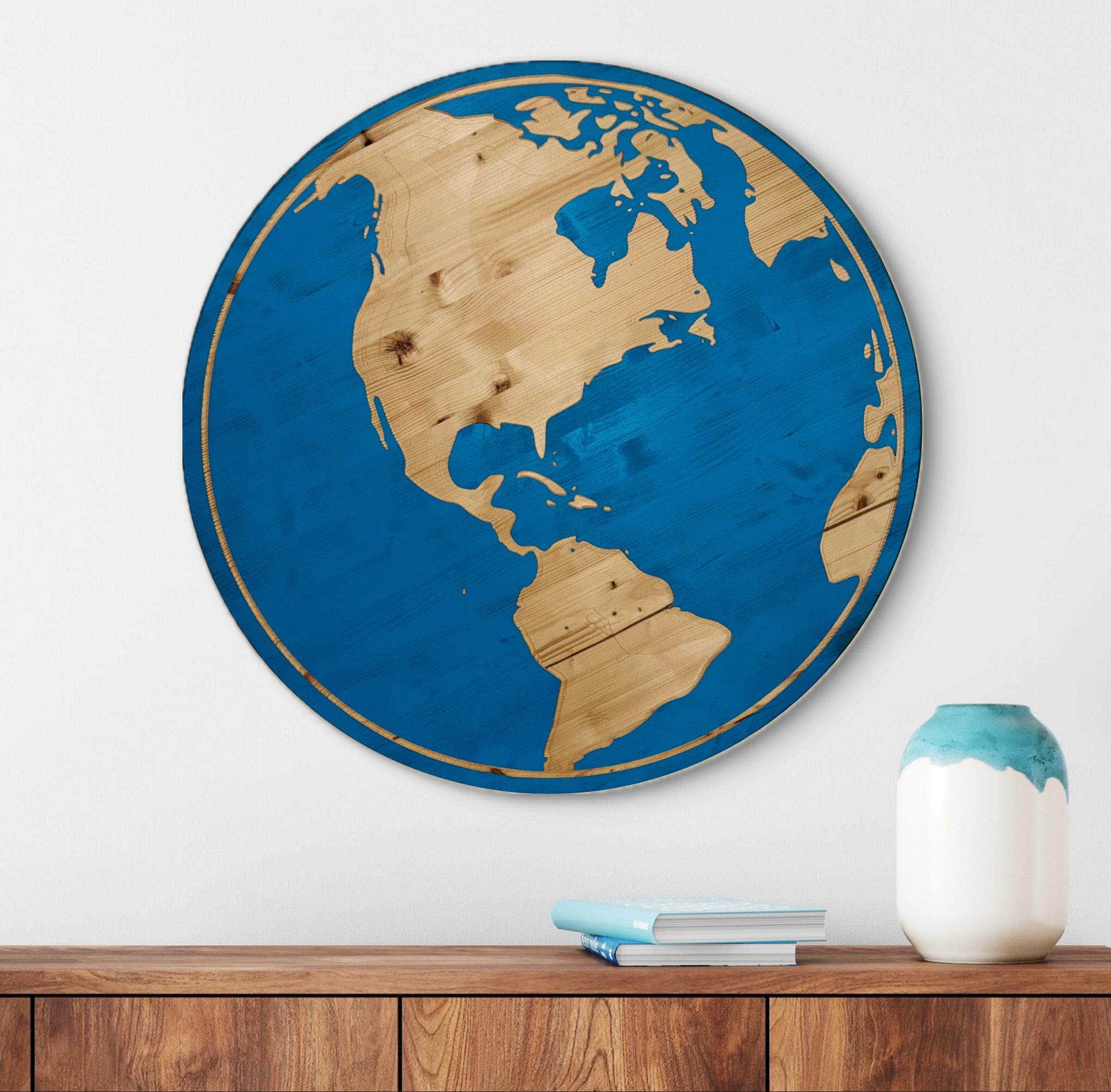 World Map Sign – Carolina Wood Sign Co.